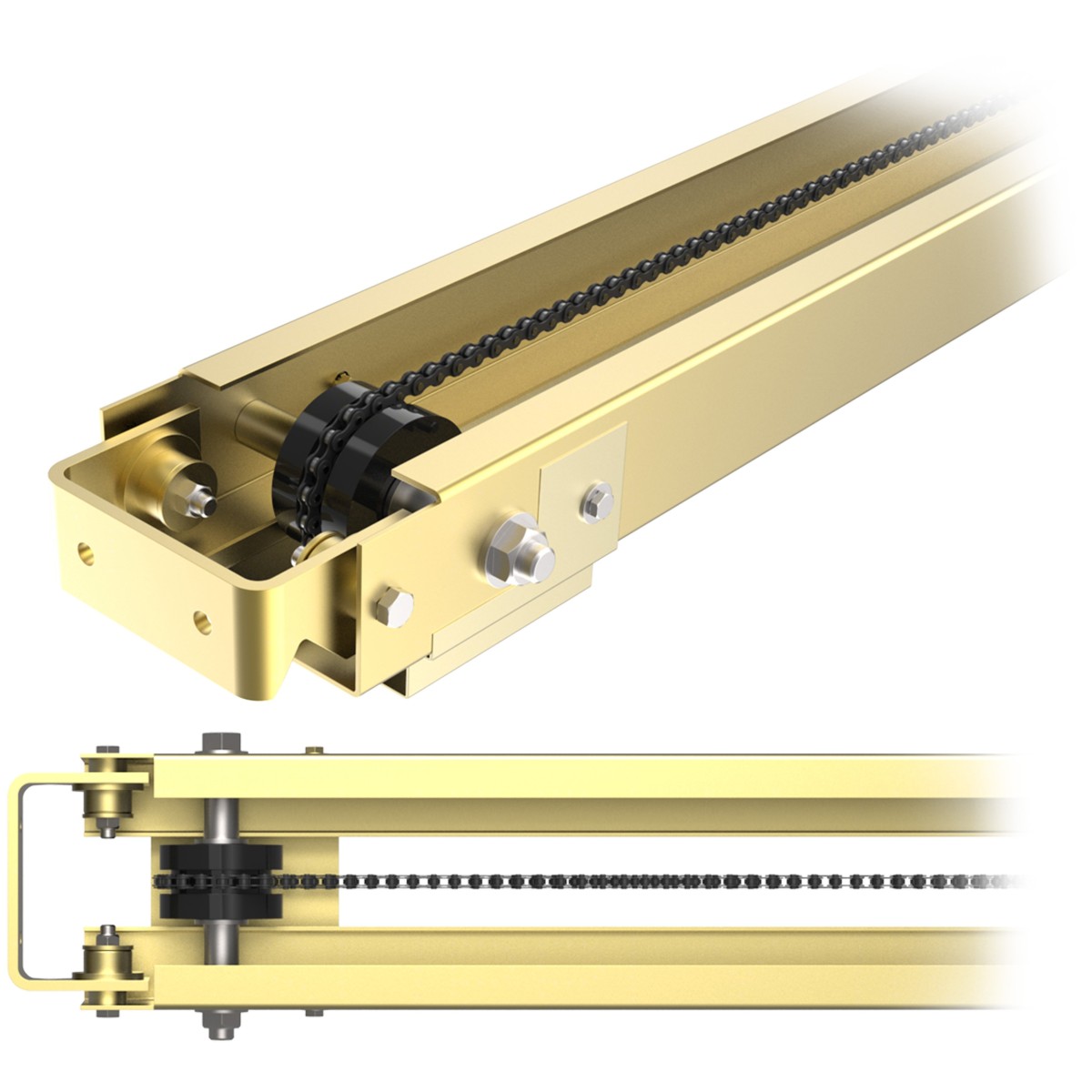 LiftMaster HCTDCUL 16 ft. Low-Profile Overhead Rail for Gate Openers ...