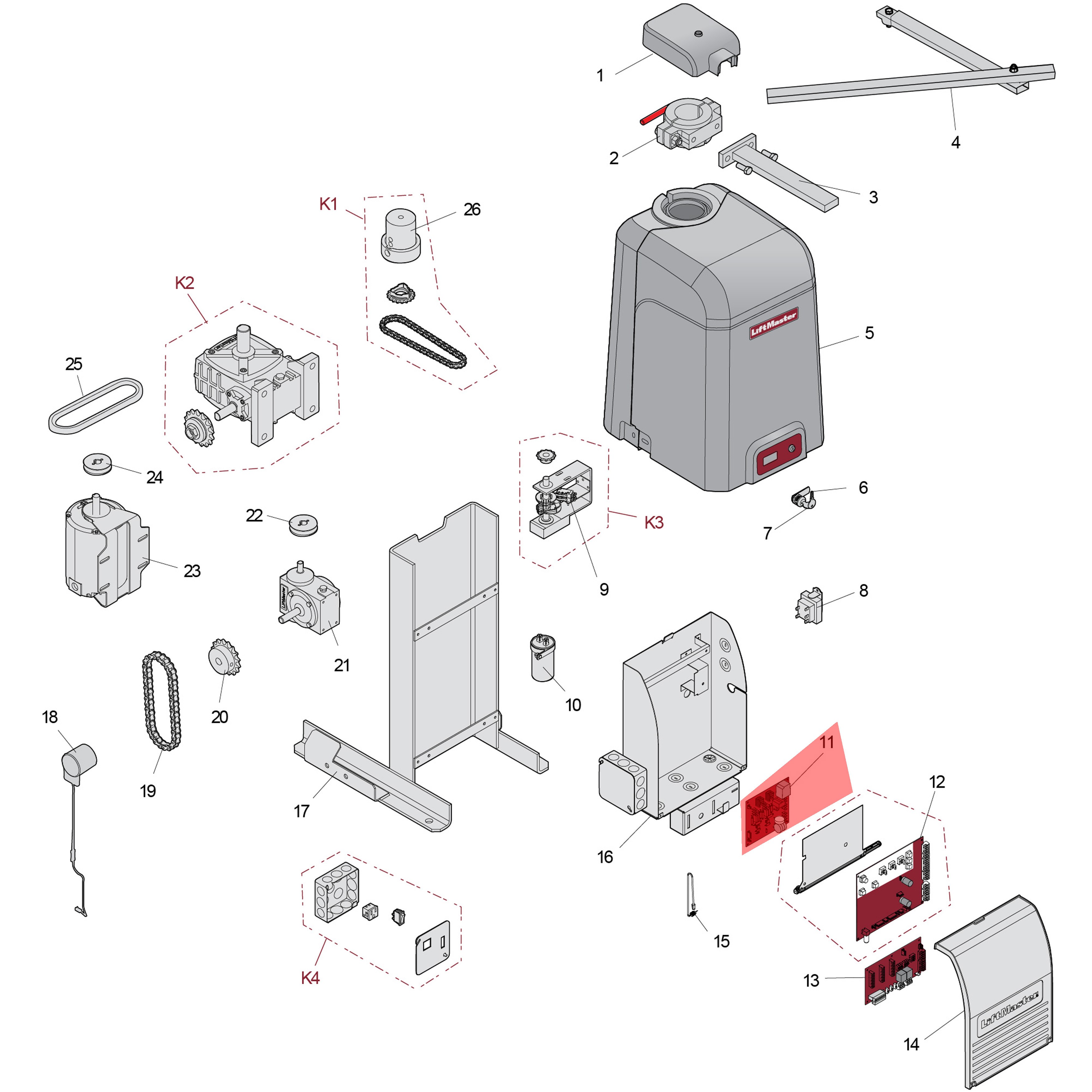 LiftMaster Motor Drive Board, Single Phase, SL3000, CSW200 - K1D8402 ...