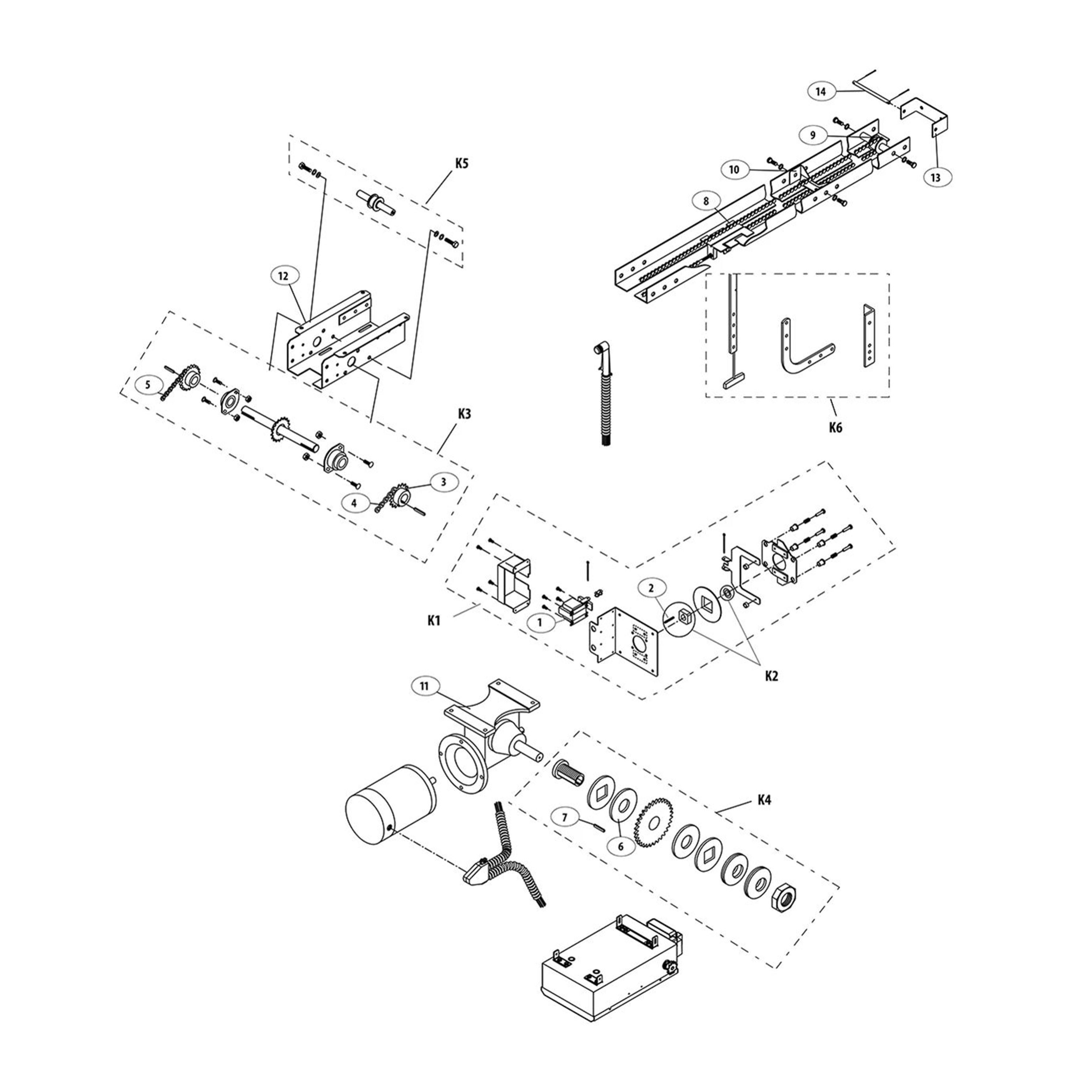 LiftMaster N4 Heavy-Duty Trolley Opener L5 1.5 HP 115V/230V Single ...