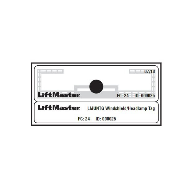 LiftMaster RFID Tag for Headlamp/Windshield Placement (Random Code ...