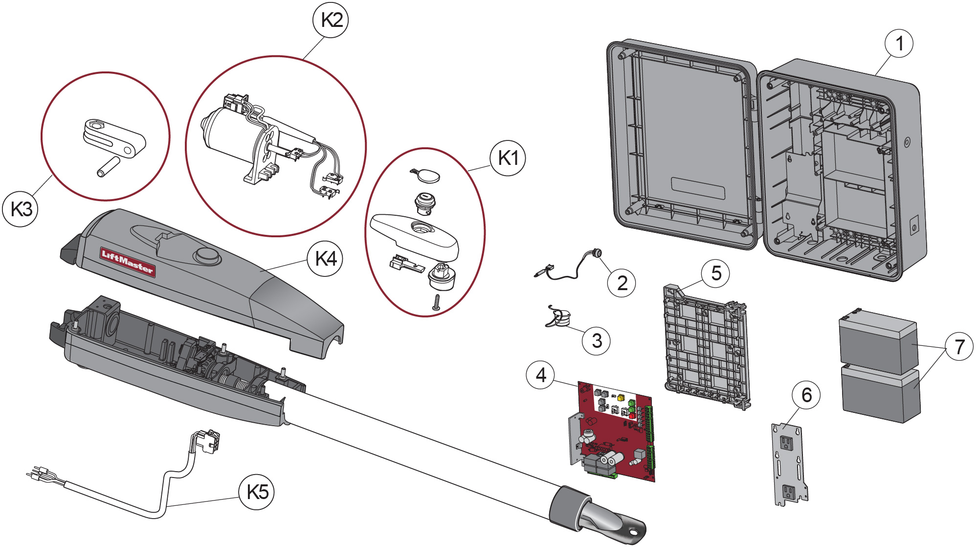 LiftMaster LA400U / LA00UL Linear Actuator Arm Swing Gate Opener Part ...