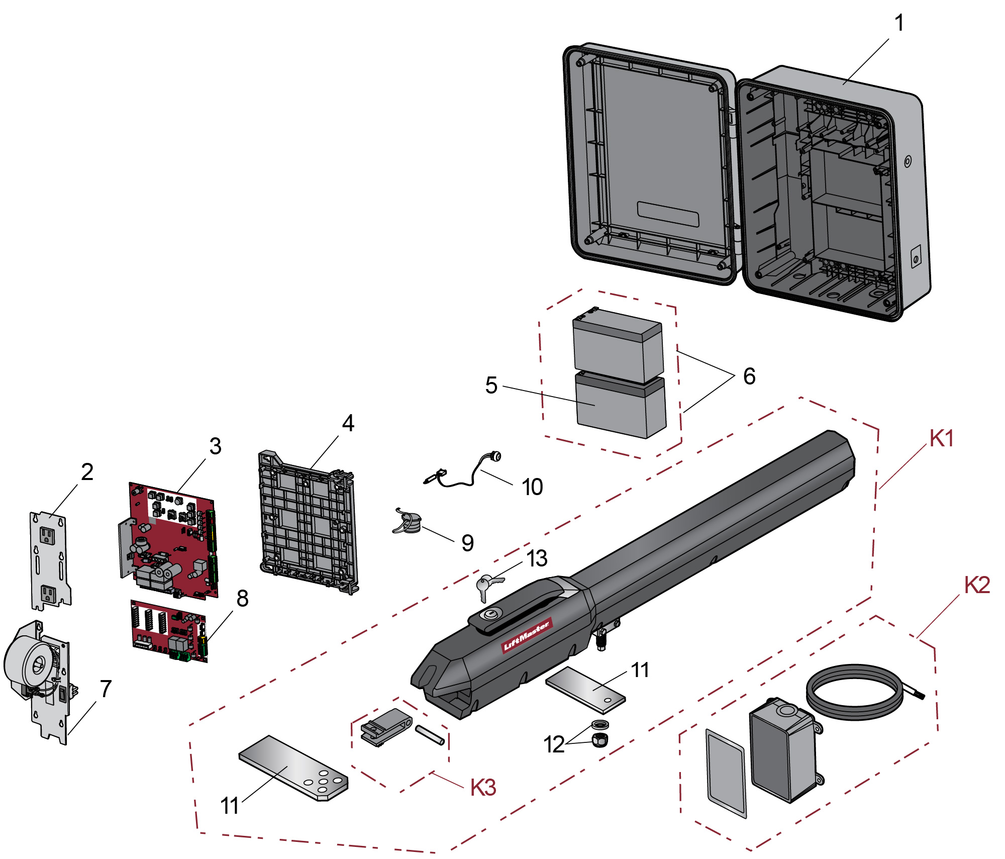 LiftMaster LA500 / LA500U / LA500UL Linear Actuator Arm Swing Gate ...